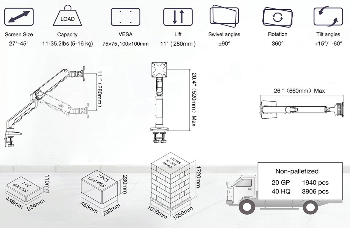 Monitor Arm-Gaming G60_ Monitor Arm-Gaming_ NB North Bayou Kunshan ...